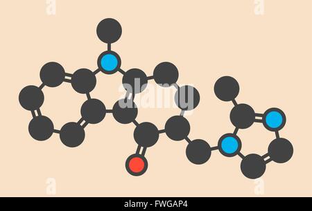 Ondansetron nausea and vomiting treatment drug, chemical structure ...