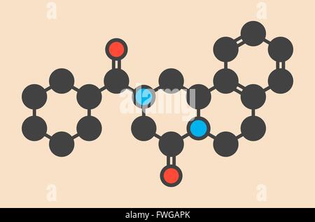 Praziquantel anthelmintic drug molecule, illustration Stock Photo - Alamy