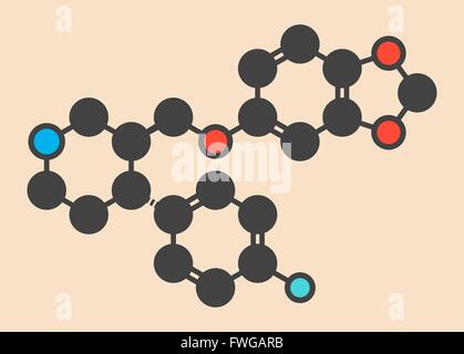 Paroxetine antidepressant drug (SSRI class), chemical structure Stock ...
