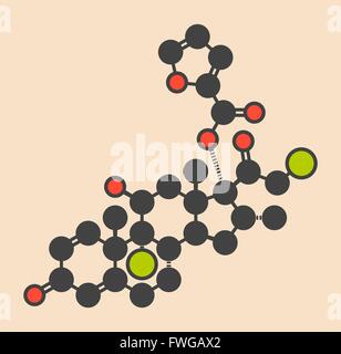 Mometasone furoate steroid drug molecule, illustration Stock Photo - Alamy