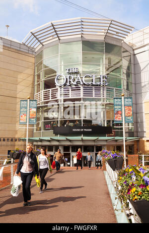 The Oracle Shopping Centre, Reading, Berkshire UK, people inside the ...