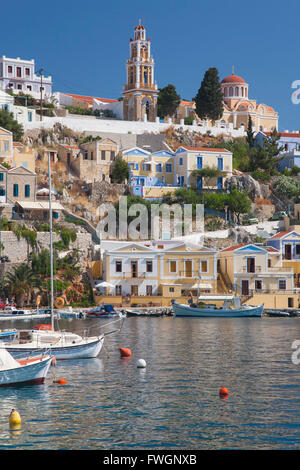 Harbour view, Symi (Simi), Rhodes (Rodos) Region, The Dodecanese, South ...