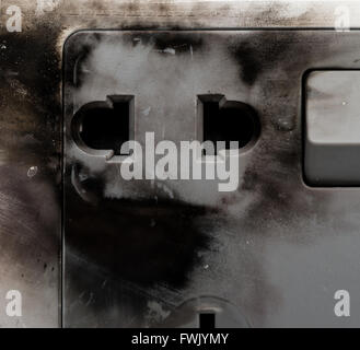 Electricity circuit short burn out overheat chip on the PCB Stock Photo ...