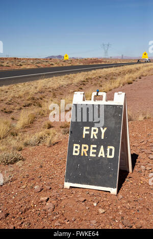 Fry Bread sign, near Tuba City, Navajo Nation, Arizona, USA Stock Photo ...