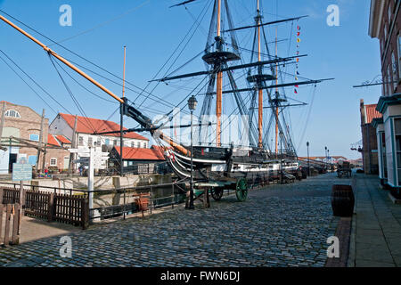 HMS Trincomalee, Nelsonian-era frigate, on display in Hartlepool, Co ...
