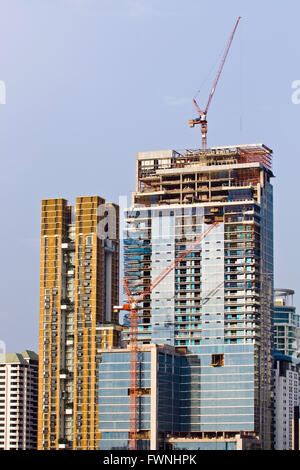 Skyscraper buildings in Bangkok under evening twilight sky Stock Photo ...