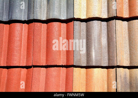 concrete roofing tiles in sample colors and patterns, tile, home ...