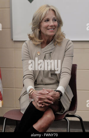 Fort Riley, Kansas, USA, April, 6th 2016 Dr. Jill Biden wife of Vice ...