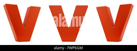 Red glossy font Letter A 3D rendering illustration isolated on white ...