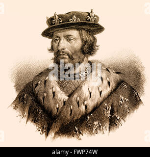 Portrait of King Childeric III (717-754) considered the last Frankish ...