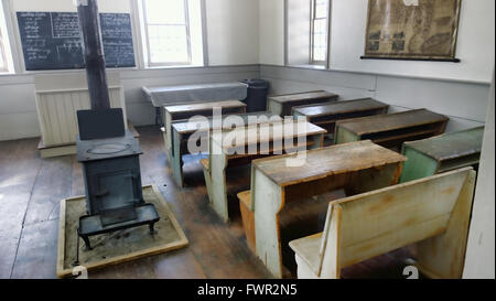 One room country schoolhouse classroom as used in Ontario Canada and ...