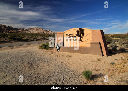 Entrance sign of the Mojave National Preserve, Kalifornien, USA Stock ...
