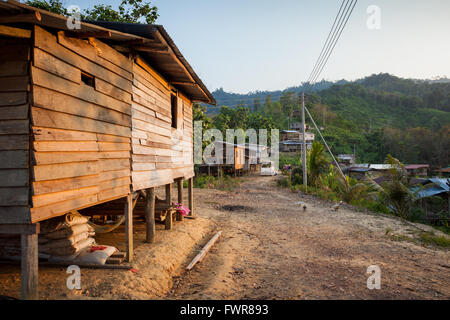 Remote rural village (or kampong) in northern Sabah, Borneo Stock Photo ...