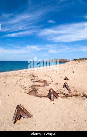Part of the Atlantic wall, Hitler's defences in Normandy during WW2 at ...