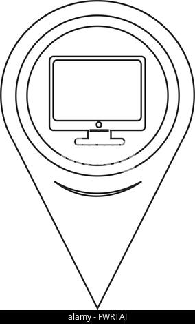 Map Pointer pc monitor icon Stock Vector Image & Art - Alamy