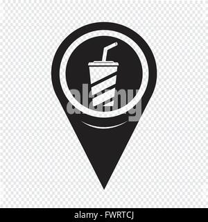 Map Pointer Drink Icon Stock Vector Image & Art - Alamy