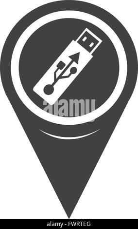 Map Pointer USB Flash Drive Icon Stock Vector Image & Art - Alamy