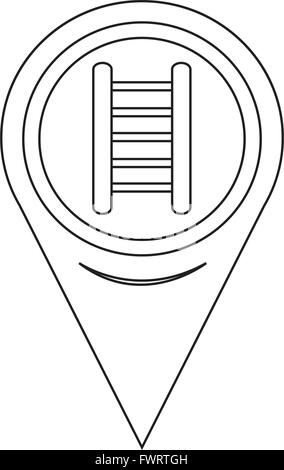 Map Pointer Ladder Icon Stock Vector Image & Art - Alamy