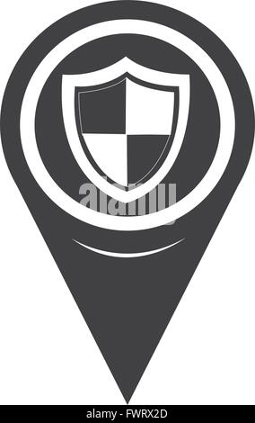 Map Pointer Shield sign Protection icon Stock Vector Image & Art - Alamy