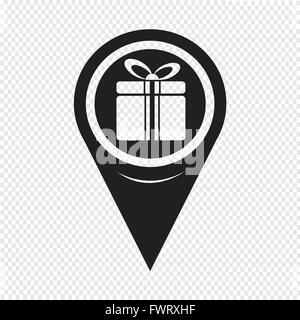 Map Pointer Gift Box Icon Stock Vector Image & Art - Alamy