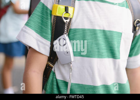 Japanese kid with crime prevention buzzer Stock Photo - Alamy