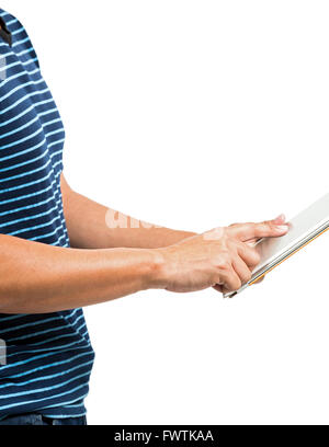 Hand surfing on the social media Stock Photo - Alamy