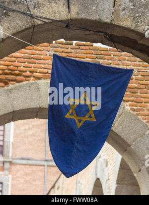 Flags with emblems of the Middle Ages Stock Photo - Alamy