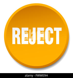 rejected orange round flat isolated push button Stock Photo - Alamy