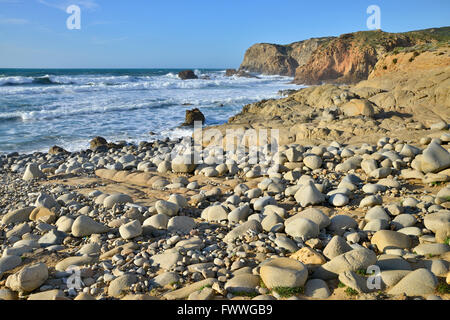 Coast of Capo Pecora beach at the Mediterranean sea, Sardinia in Italy ...
