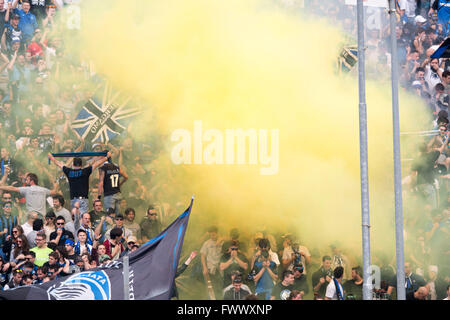 Bergamo, Italy. 3rd Apr, 2016. Atalanta fans Football/Soccer : Italian ...
