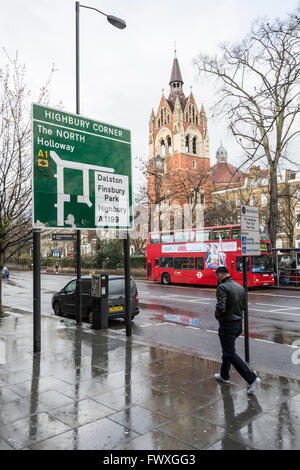 Highbury Corner street sign London Borough of Islington England UK ...
