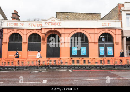 Old Highbury Station entrance, Holloway Road, London, England Stock ...