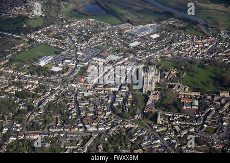AERIAL VIEW. Ely Cathedral. Cambridgeshire, England, Great Britain ...