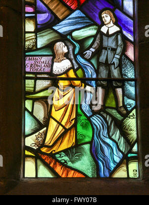 The Eyam Plague Window in St Lawrence Church Eyam Derbyshire Stock ...