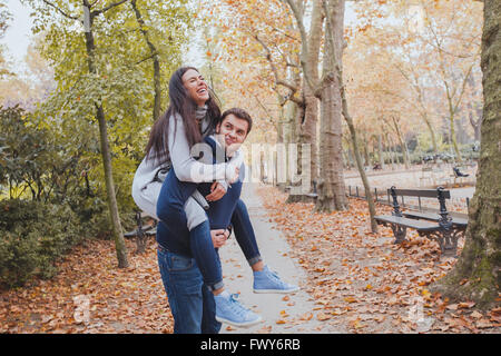 Happy young couple having fun in wheat field Stock Photo - Alamy