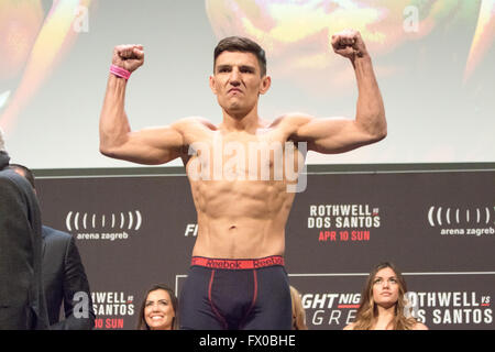 Filip Pejic celebrates making the weight ahead of his fight with Damian ...