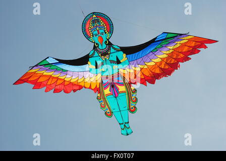 a bright and colourful "Garuda" kite flying during the Kite Flying ...