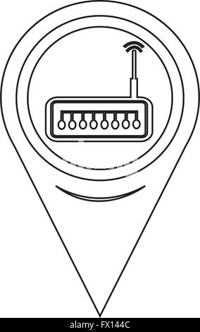 Map Pointer Router Icon Stock Vector Image & Art - Alamy