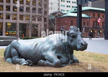 Life sized cow, public art in Toronto's financial district known as The ...