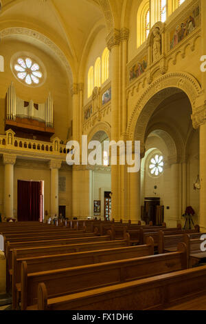 Interior of Ta' Pinu church basilica in Gharb, Gozo, Malta Stock Photo ...