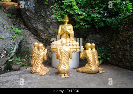 Golden Buddha at Wat Phousi Temple in Luang Prabang Laos Stock Photo ...
