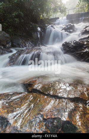 Long exposure of view hidden Templer Park's waterfall at Rawang ...