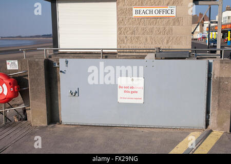 steel tidal floodgates at the jetty entrance on Burnham on sea ...