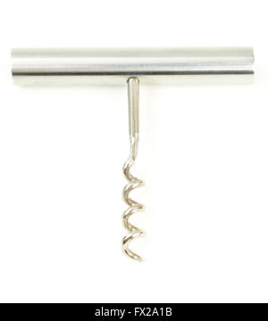 Stainless steel corkscrew isolated on white Stock Photo - Alamy