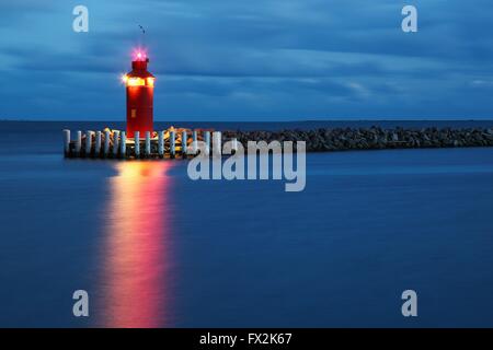 Hou lighthouse at the blue hour in Denmark Stock Photo - Alamy
