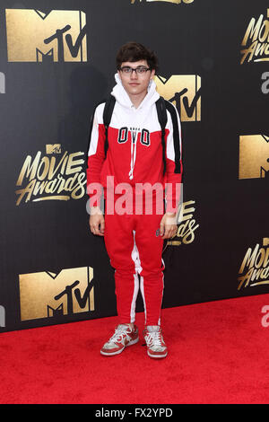 Brandon Wardell attends the 2016 MTV Movie Awards at Warner Brothers ...