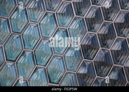Transparent glass lozenges of a building "Art Deco" in Paris Stock ...