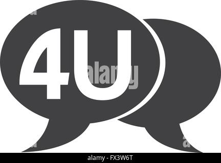 4U internet acronym chat bubble illustration Stock Vector Image & Art ...