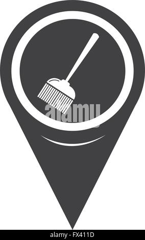Map Pin Pointer broom icon Stock Vector Image & Art - Alamy