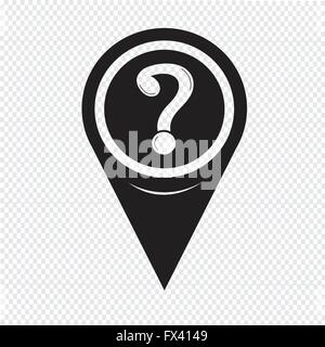 Question mark pin map icon. Map pointer. Map markers. Vector ...